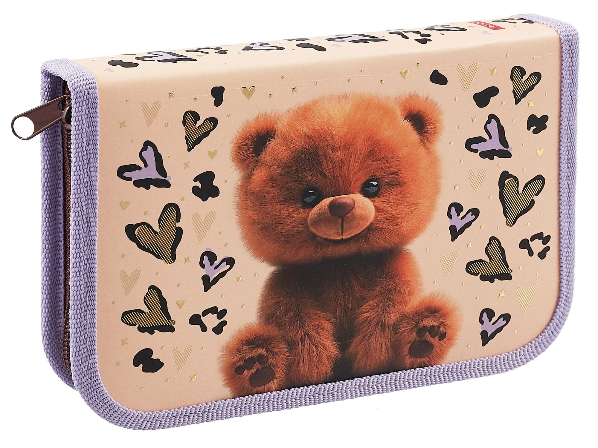 Пенал 1 отделение "Пушистый мишка" 19*13 см, молния