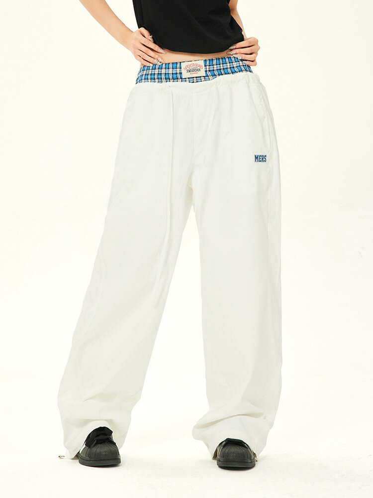 Охоты Брюки JYL Дамские джинсы: Американские ретро, двухслойные, весенне-осенние, прямой, широкие Чистый цвет талии_XL