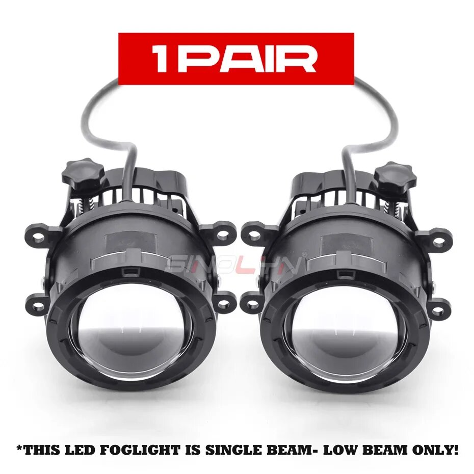 3-дюймовые светодиодные противотуманные фары для Honda Civic/CRV/Accord/FIT/Jazz/City/Odyssey, 2 fog lenses, 6000 К