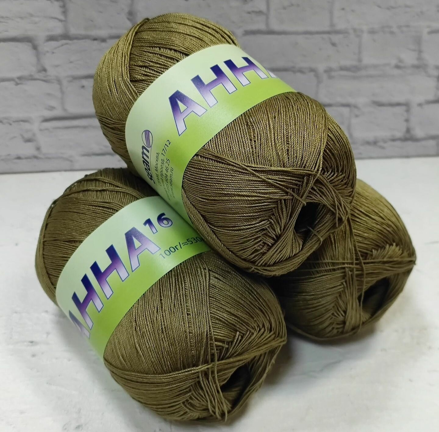 Анна 16 SEAM 100% хлопок 100гр*530м*1шт хаки 306