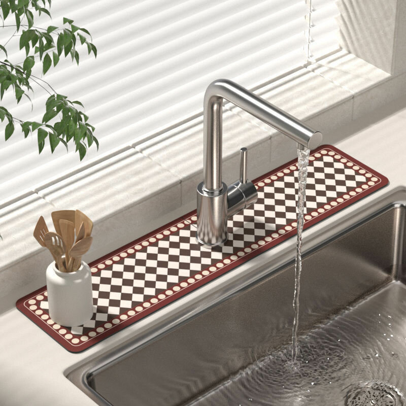 Впитывающий коврик для крана из диатомитовой земли, коврик для слива воды в кухонной раковине, защитный коврик для ванной на столешнице