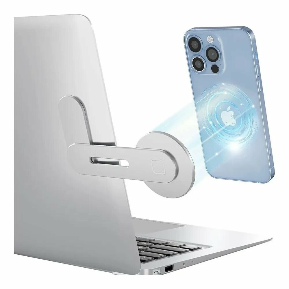 Магнитный держатель телефона для iPhone 15, 14, 13, 12, ноутбука, смартфона, регулируемое боковое крепление для монитора телефона, тонкий портативный складной кронштейн для компьютера