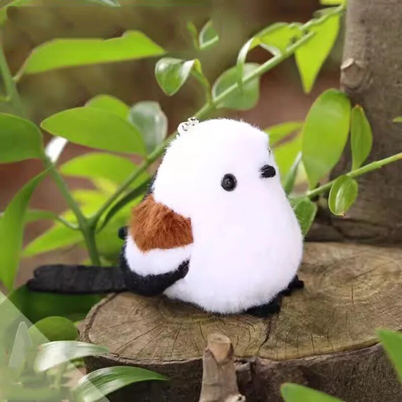 Имитация животного птица с длинным хвостом подвеска в виде груди украшение для сумки дикая натуральная плюшевая игрушка мягкая кукла брелок для мальчика девочки подарок для путешествий, about 6cm, Белый, Унисекс
