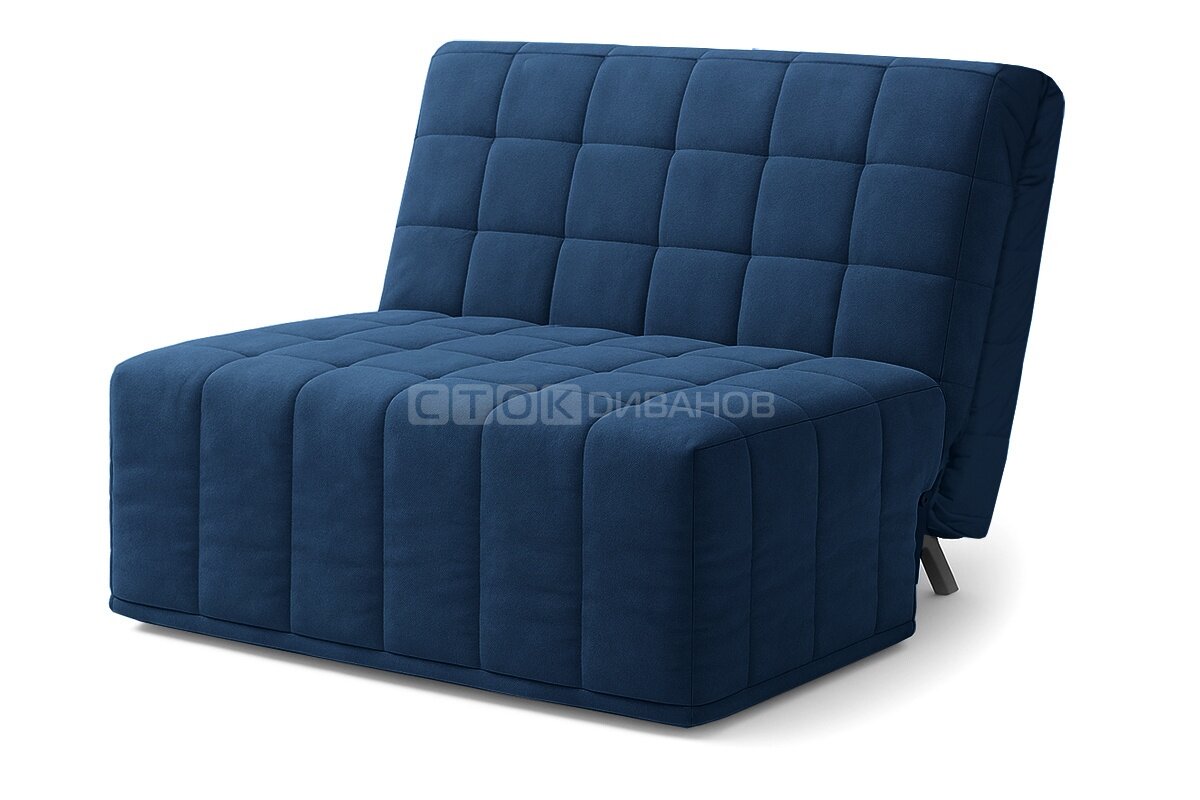 Диван Сток Диванов Лайм Denim темно-синий 125 см, механизм аккордеон на металлокаркасе