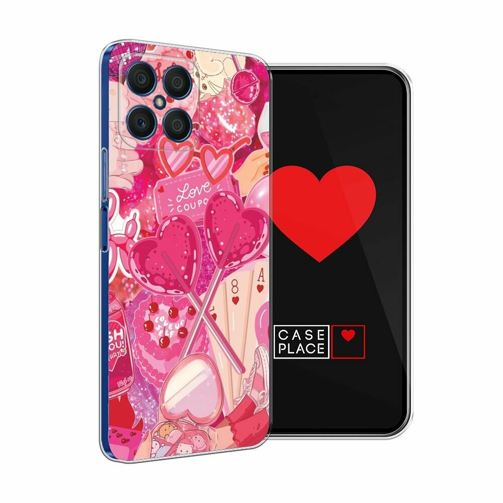 Чехол на Honor X8 / Хуавей X8 с принтом "Love coupon - 14 февраля" — фото 1
