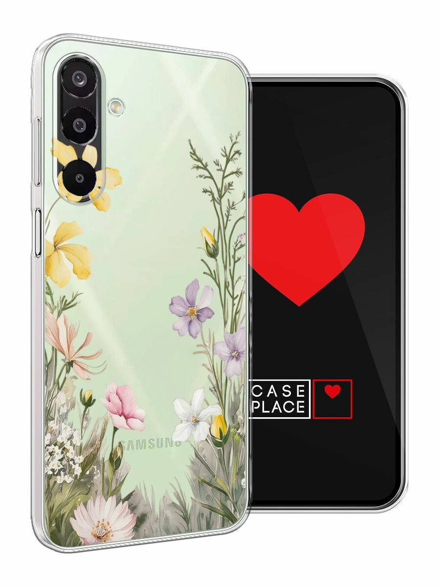 Чехол на Samsung Galaxy M16 / Самсунг Галакси М16 с принтом "Летний винтаж 2", прозрачный — фото 1
