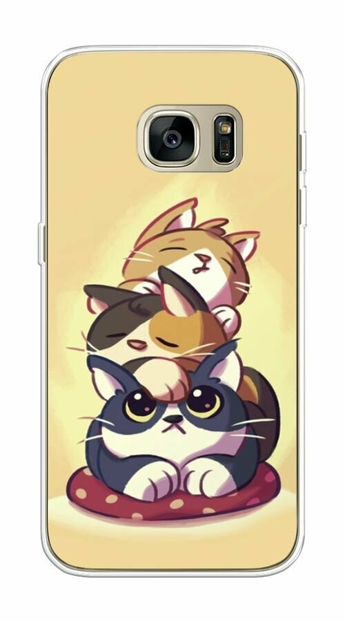 Чехол на Samsung Galaxy S7 / Самсунг Галакси С 7 с принтом три кота