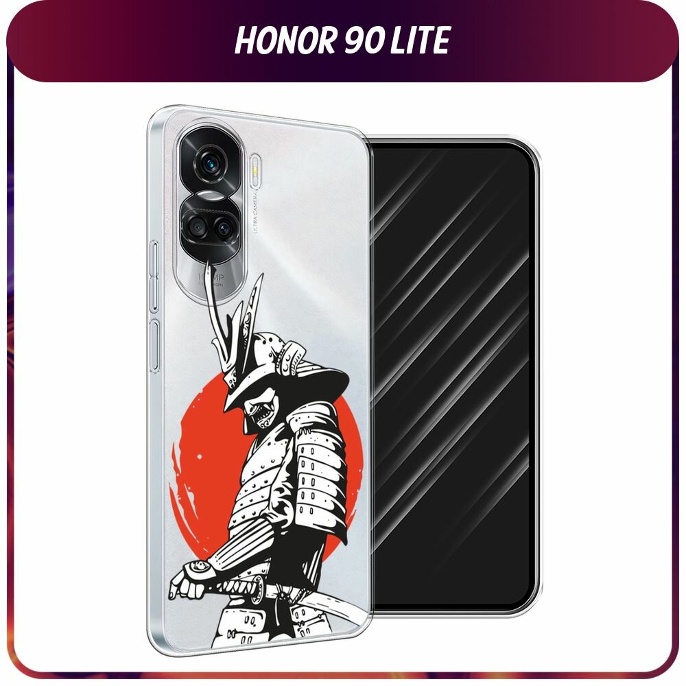 Чехол на Honor 90 Lite / Хонор 90 Лайт с принтом "Самурай с катаной", прозрачный