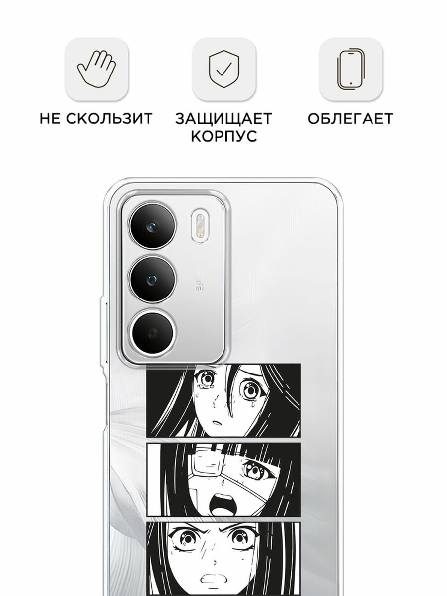 Чехол на Realme C71/P3 Lite 4G / Реалми С71/P3 Лайт 4G с принтом "Tokyo girls", прозрачный — фото 1