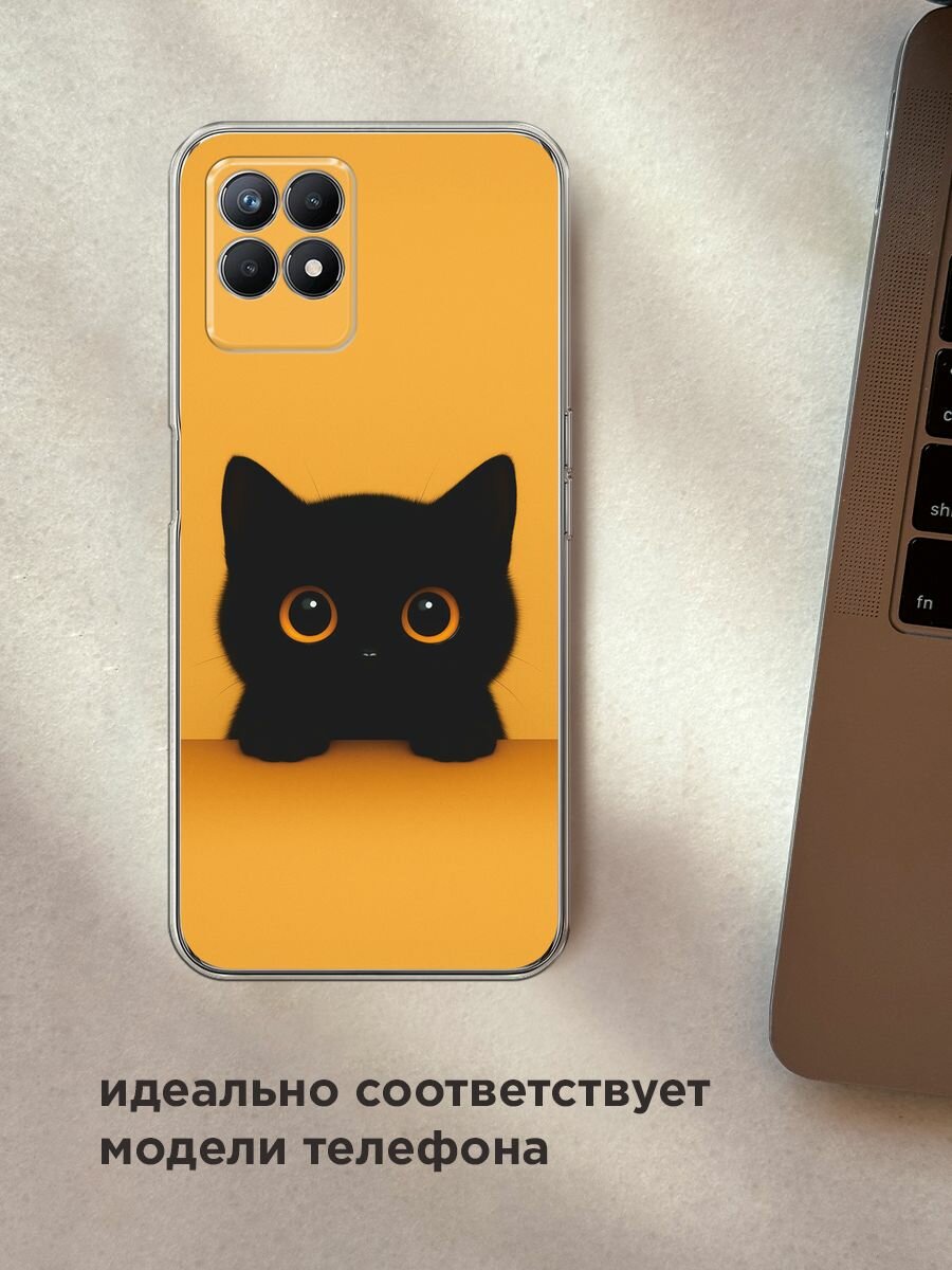 Чехол на Realme 8i / Реалми 8i с принтом "Контрастный котик" — фото 1