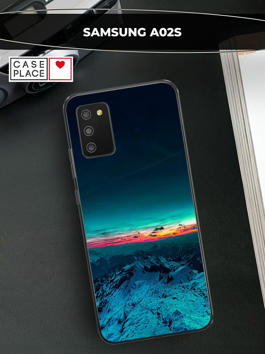 Чехол на Samsung Galaxy A02s / Самсунг Галакси A02s с принтом "Закат в горах"