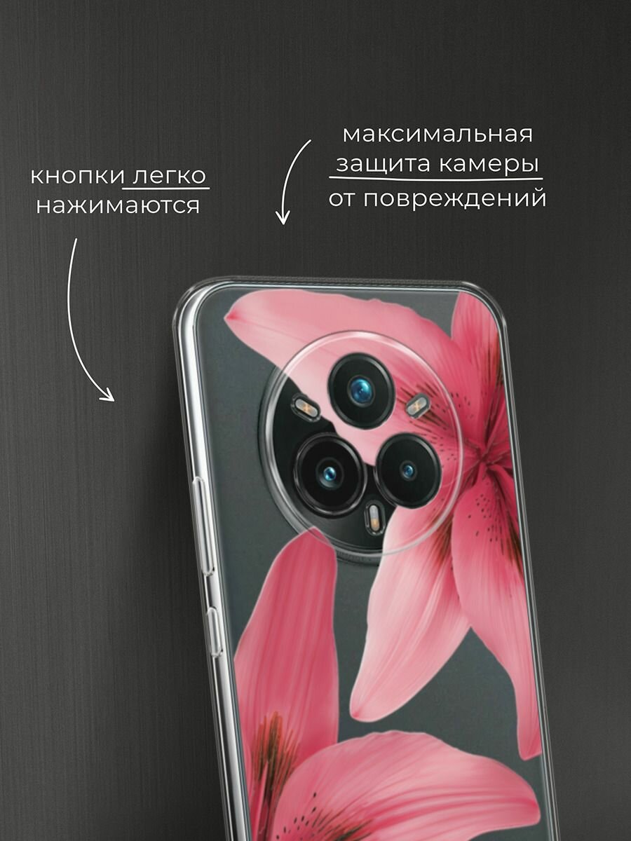Чехол на Realme 14 Pro / Реалми 14 Про с принтом "Pink flower" — фото 1
