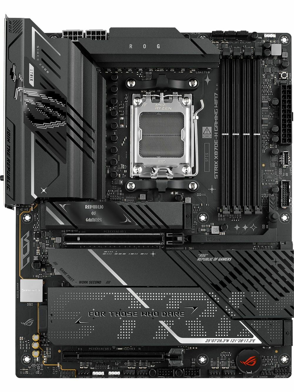 Материнская плата ASUS ROG STRIX X870E-H GAMING WIFI7, (AM5, AMD X870E, DDR5, 256 Гб, ATX 24 pin), 90MB1M90-M0EAY0