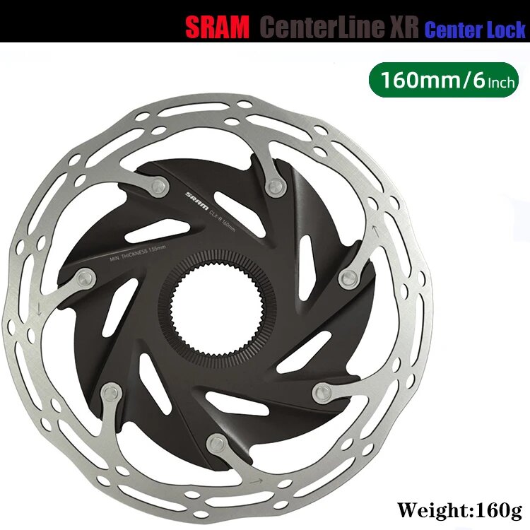 SRAM CenterLine Тормозной диск 200/180/160/140 мм Черный, CLXR 160mm 1PCS
