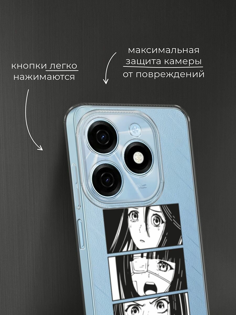 Чехол на Tecno Spark 20 / Текно Спарк 20 с принтом "Tokyo girls", прозрачный — фото 1