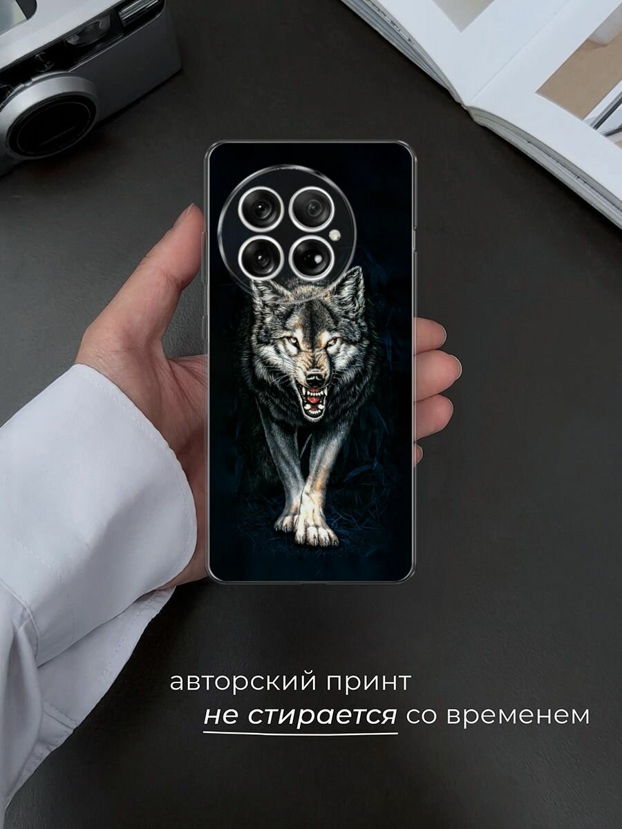 Чехол на OnePlus 13 / Ван Плас 13 с принтом "Злобный волк из ночи" — фото 1