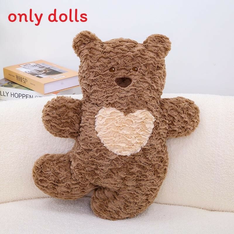 Adorable brown white plush bear pillow for bedroom decor and couples gift