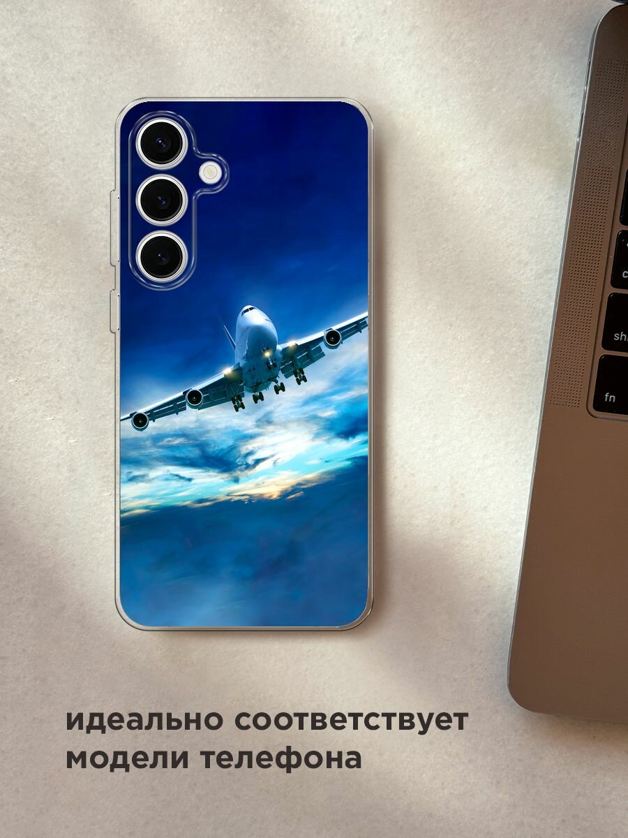 Чехол на Samsung Galaxy S25 FE / Самсунг S25 Фе с принтом "Самолет в небе" — фото 1