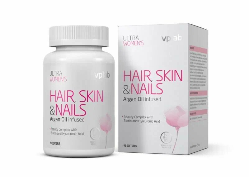 Витаминно-минеральный комплекс для кожи волос и ногтей VPLAB Ultra Women's Hair Skin Nails, 90 капсул