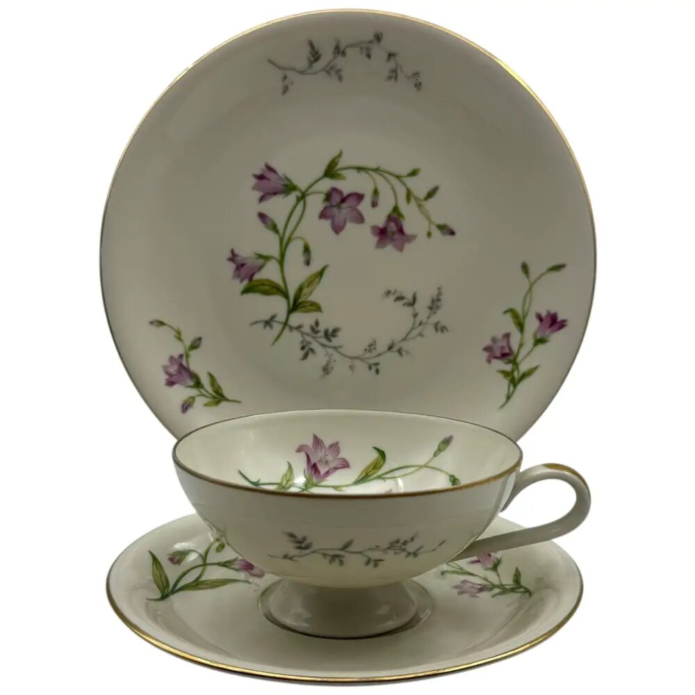 Чайное трио "Колокольчики", 150 мл, фарфор,1937-1960 гг, Johann Haviland Bavaria, Германия