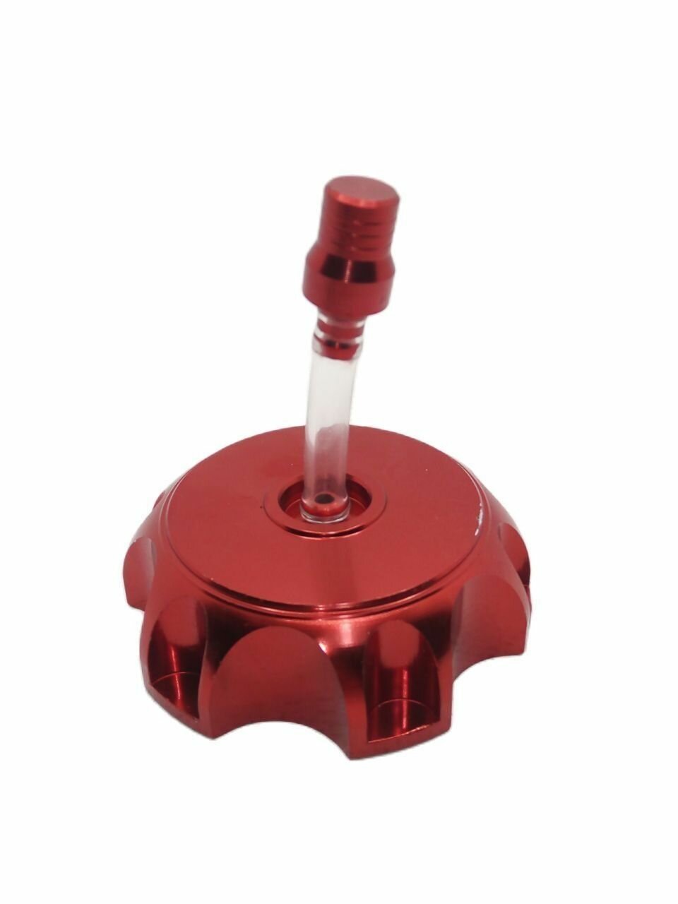 Крышка бензобака с втулкой испарителем для мототехники (алюминий, красная)