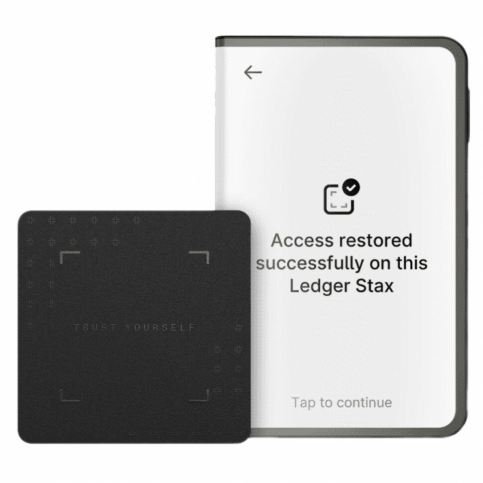 Аппаратный холодный криптокошелек Ledger Stax c чехлом Magnet Shell Black + Recovery Key