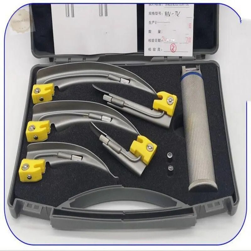 Ветеринарный ларингоскоп (LED 5PCS), набор с 5 лезвиями, металлический сплав, для осмотра горла