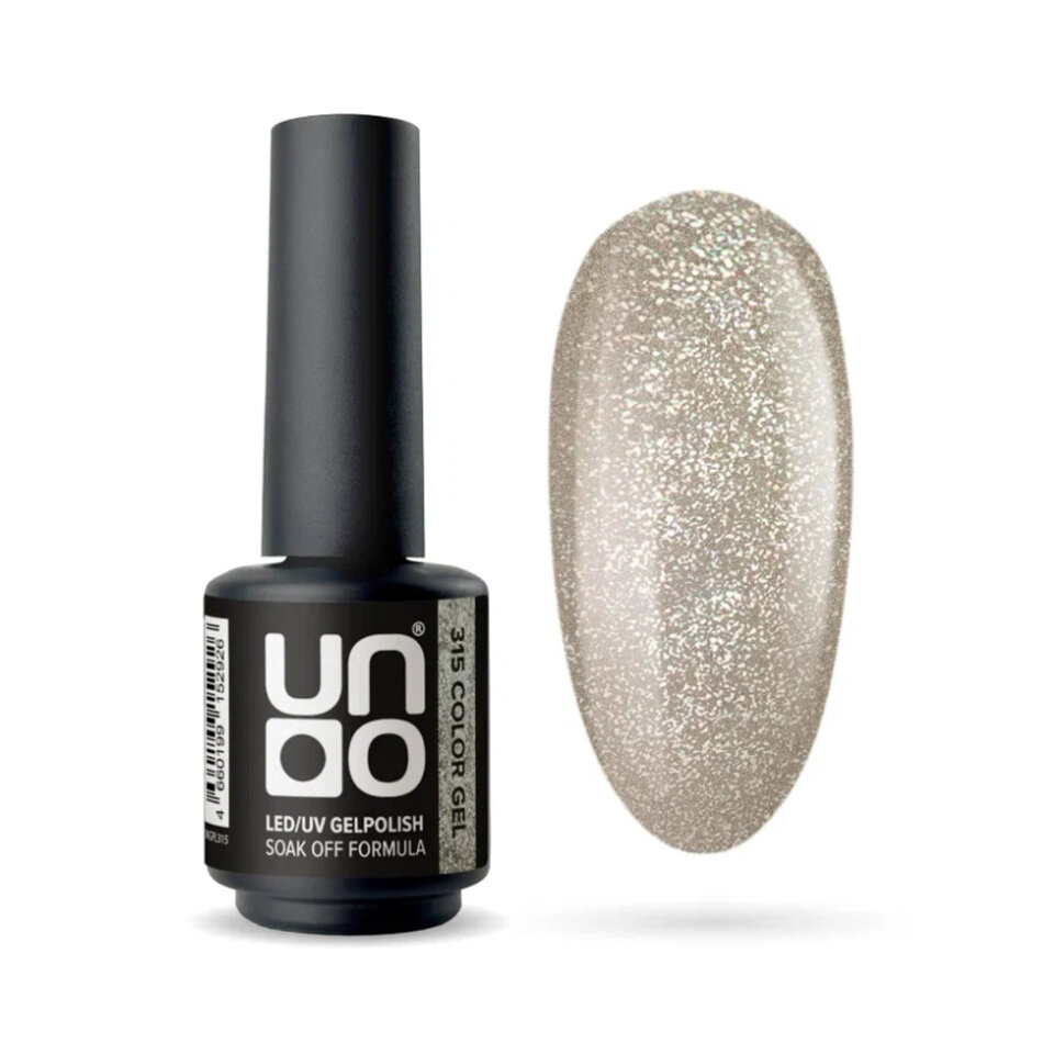 UNO, Гель-лак 315 Голограммное серебро - Holographic Silver, 8 г