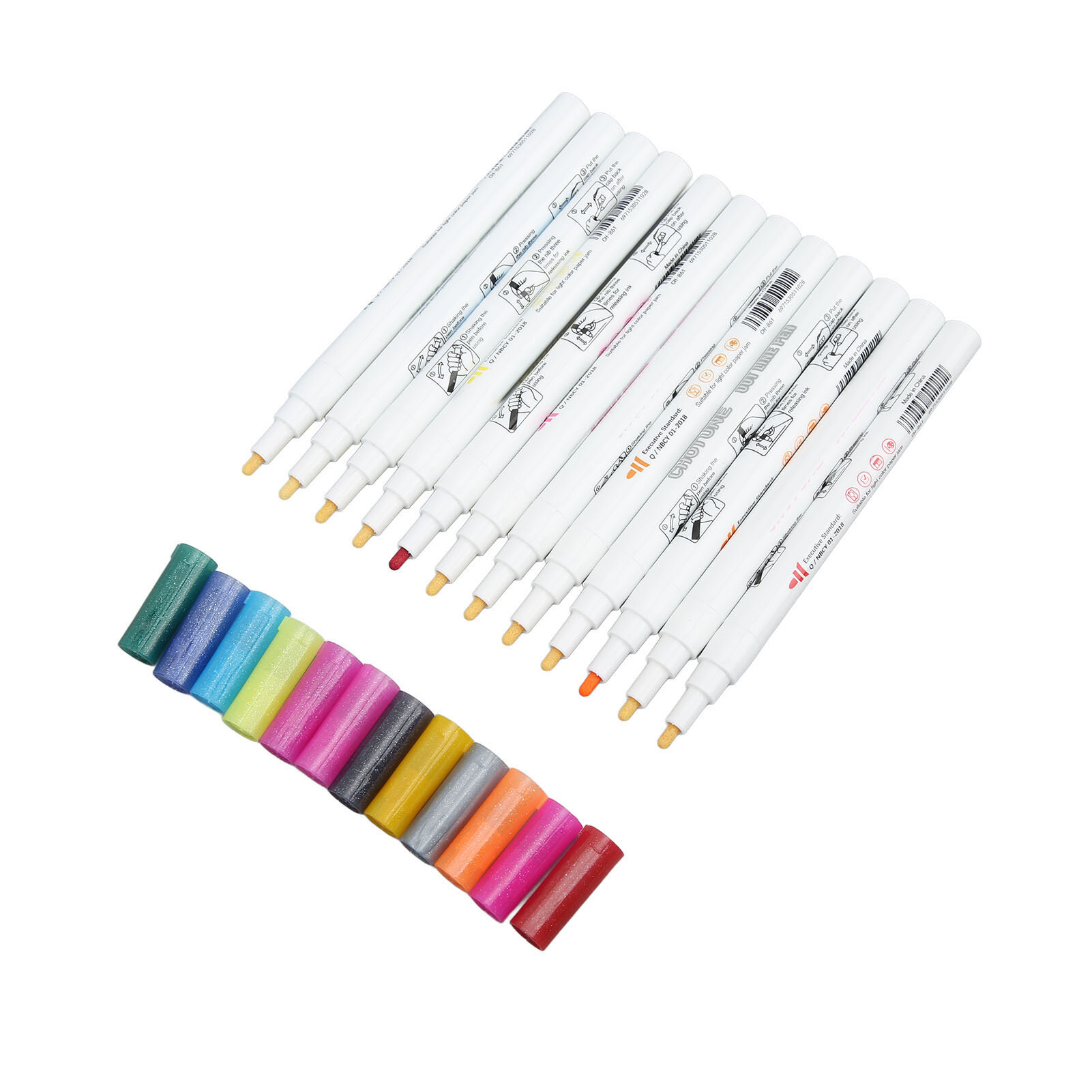 Набор металлических маркеров с блестками, 12 цветов, для студентов