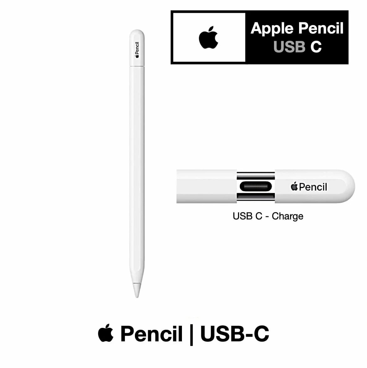 Apple Pencil (USB-C) MUWA3 оригинальный стилус для iPad — магнитная фиксация, Совместим с Pro/Air/10gen