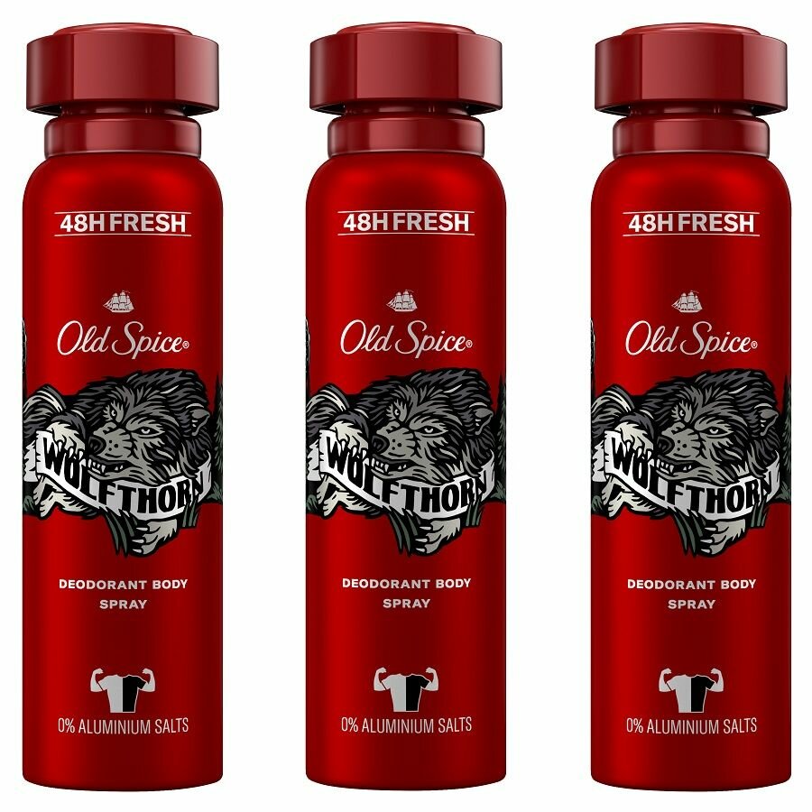 Old Spice Wolfthorn, Аэрозольный дезодорант, 150 мл, 3шт