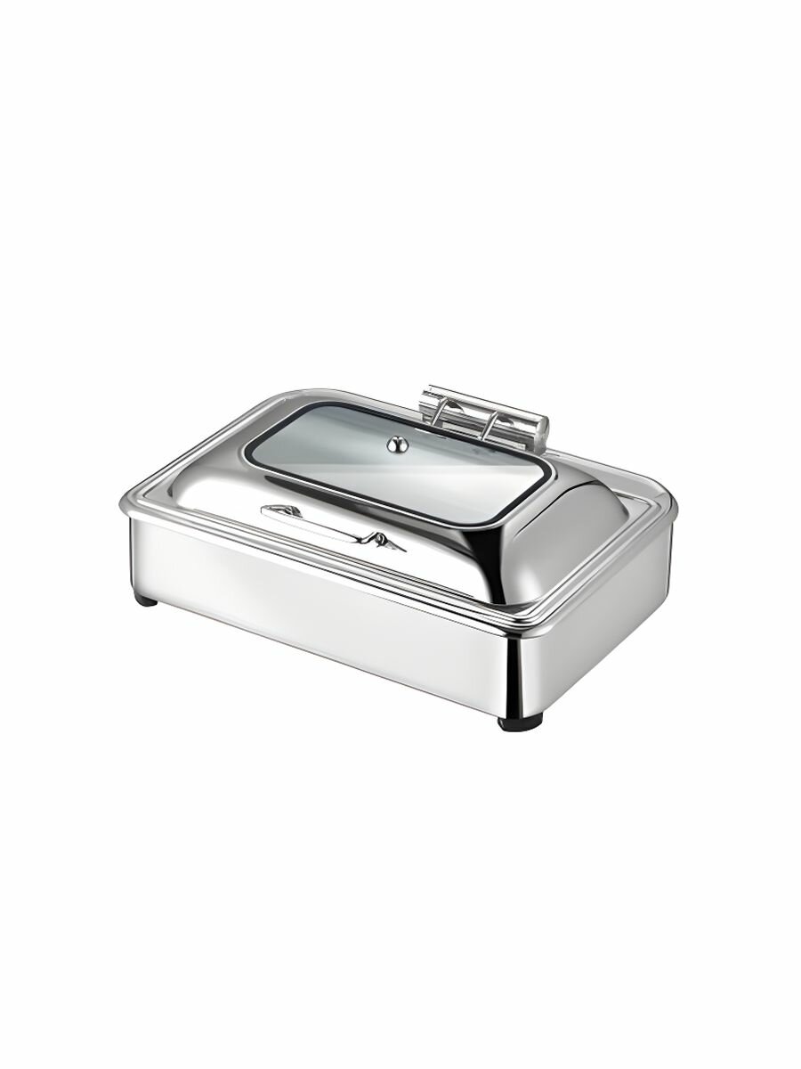 Мармит с подогревом MVQ DE LUX 9 л, чафин диш с откидной крышкой, 600x430x260 мм