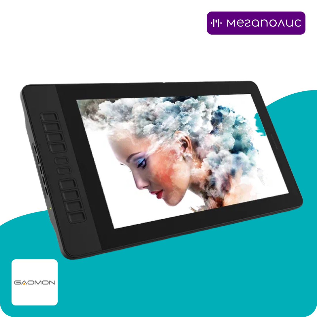 Графический планшет Gaomon PD1561 Black, 15,6", 1920 x 1080, с экраном и стилусом, для рисования на компьютере