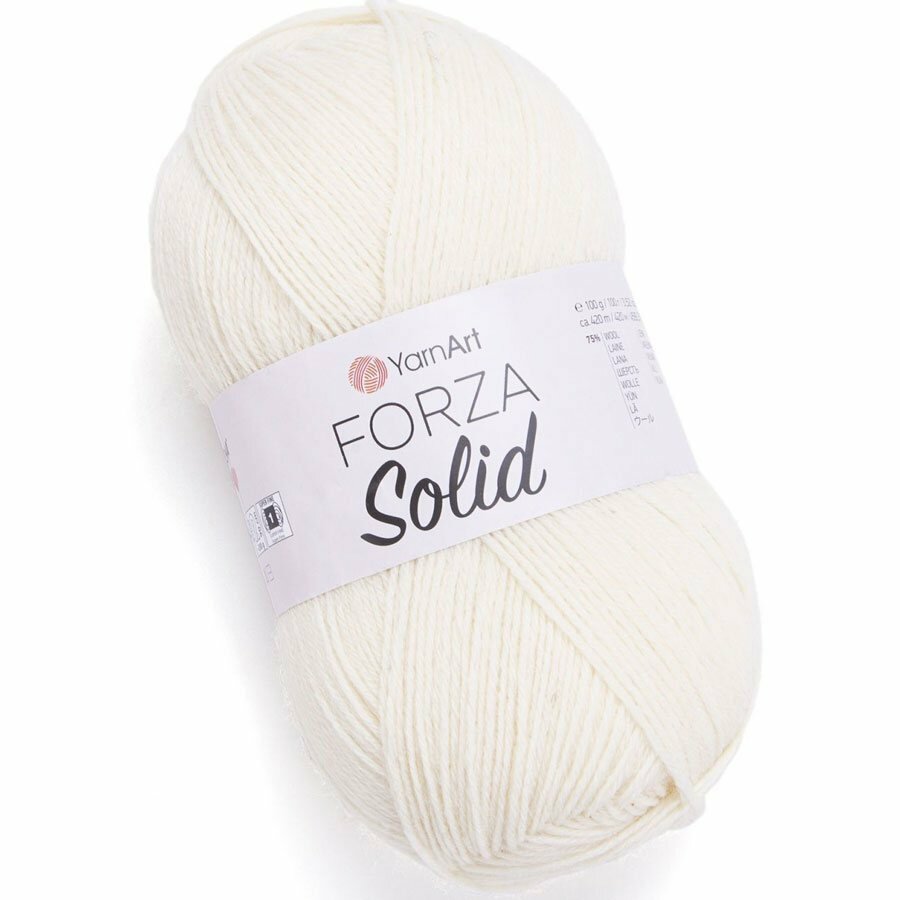 Пряжа Yarnart FORZA SOLID 4602 молочный (5 мотков)
