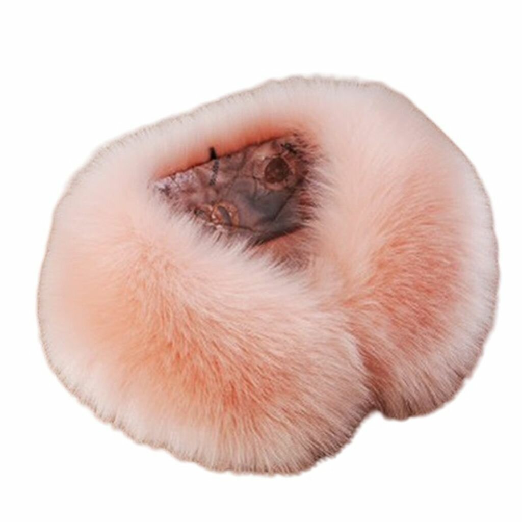 Нагрудник с круглым меховым воротником и зимним теплым артефактом-красный