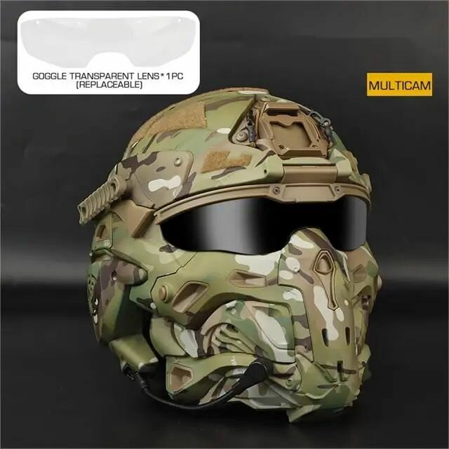 Полностью Закрытый Шлем С Вентилятором И Наушниками Для Ролевых Игр Airsoft И Охоты На Мотоциклах