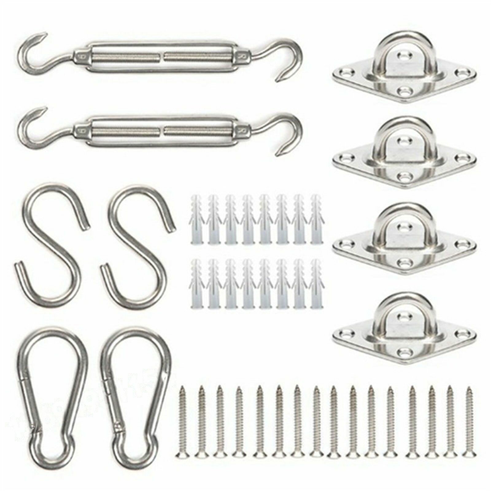 Комплект креплений для прямоугольного тента из нержавеющей стали, защищающий парусный навес от коррозии