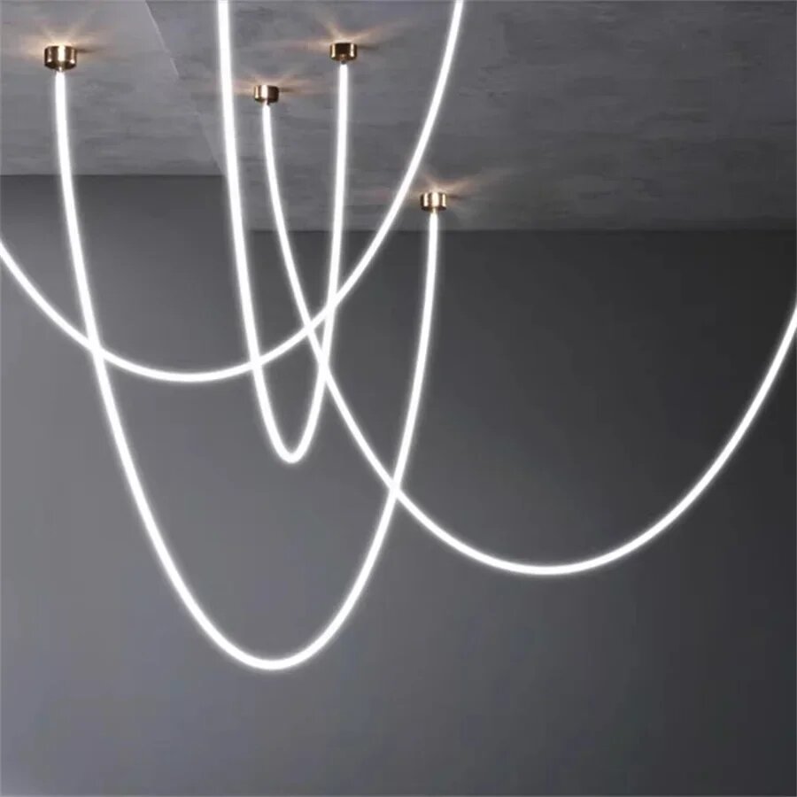 BEIAIDI гибкая светодиодная подвесная лампа 360 градусов черная/золотая 1PC Length 1M, Warm White 3000K, Gold Base