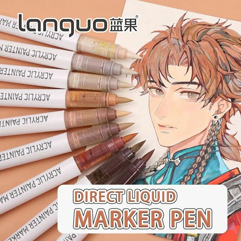 Languo Набор маркеров Акриловый, 9 шт. для граффити, для скетчинга