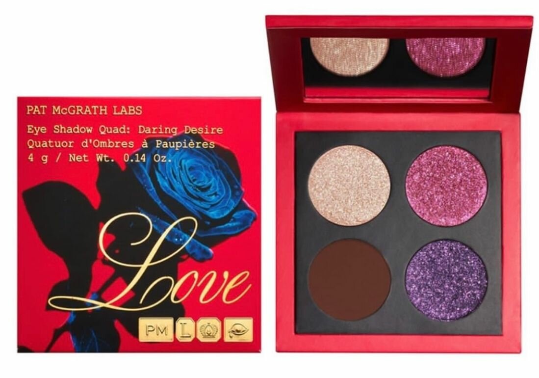 Тени для век Лимитированный выпуск PAT McGRATH LABS LOVE eye shadow quad: Daring Desire 4g