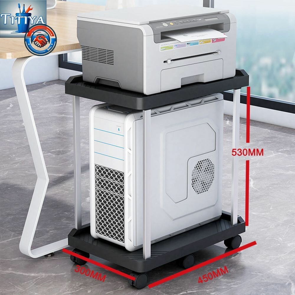 Подставка под системный блок на колёсах с фиксаторами, мобильная стойка для ПК и офисной техники, прочная стальная конструкция, универсальная платформа для хоста, принтера и документов