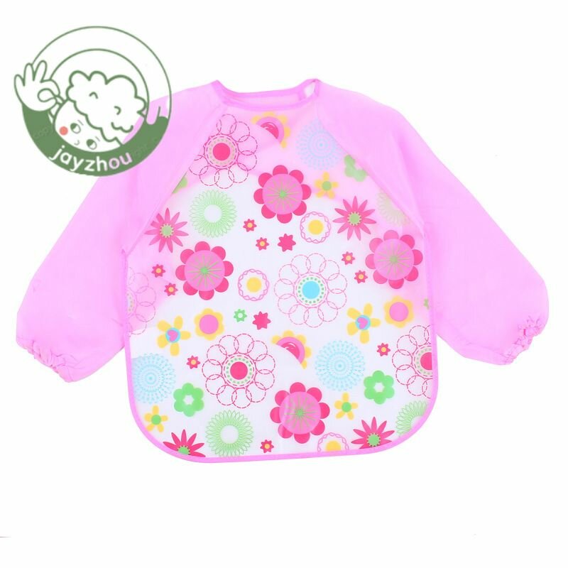 Детский непромокаемый фартук с длинным рукавом - защитный нагрудник для еды и творчества