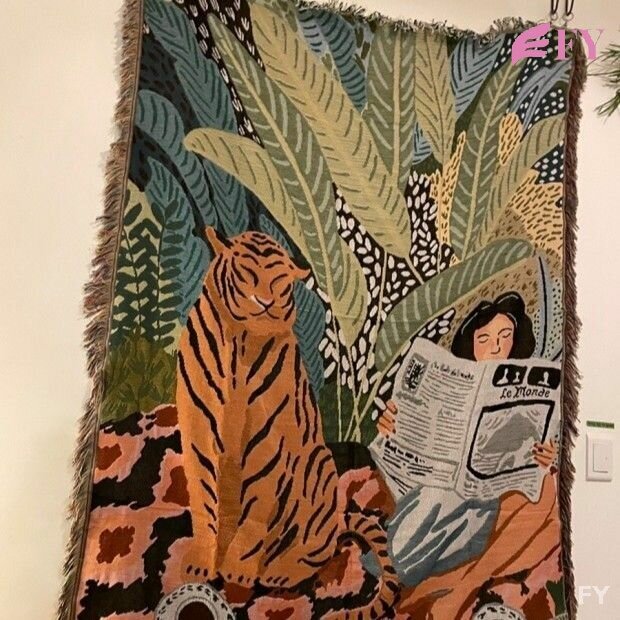Гобелен, одеяло для отдыха, покрывало для дивана, покрывало-плед，130×160cm