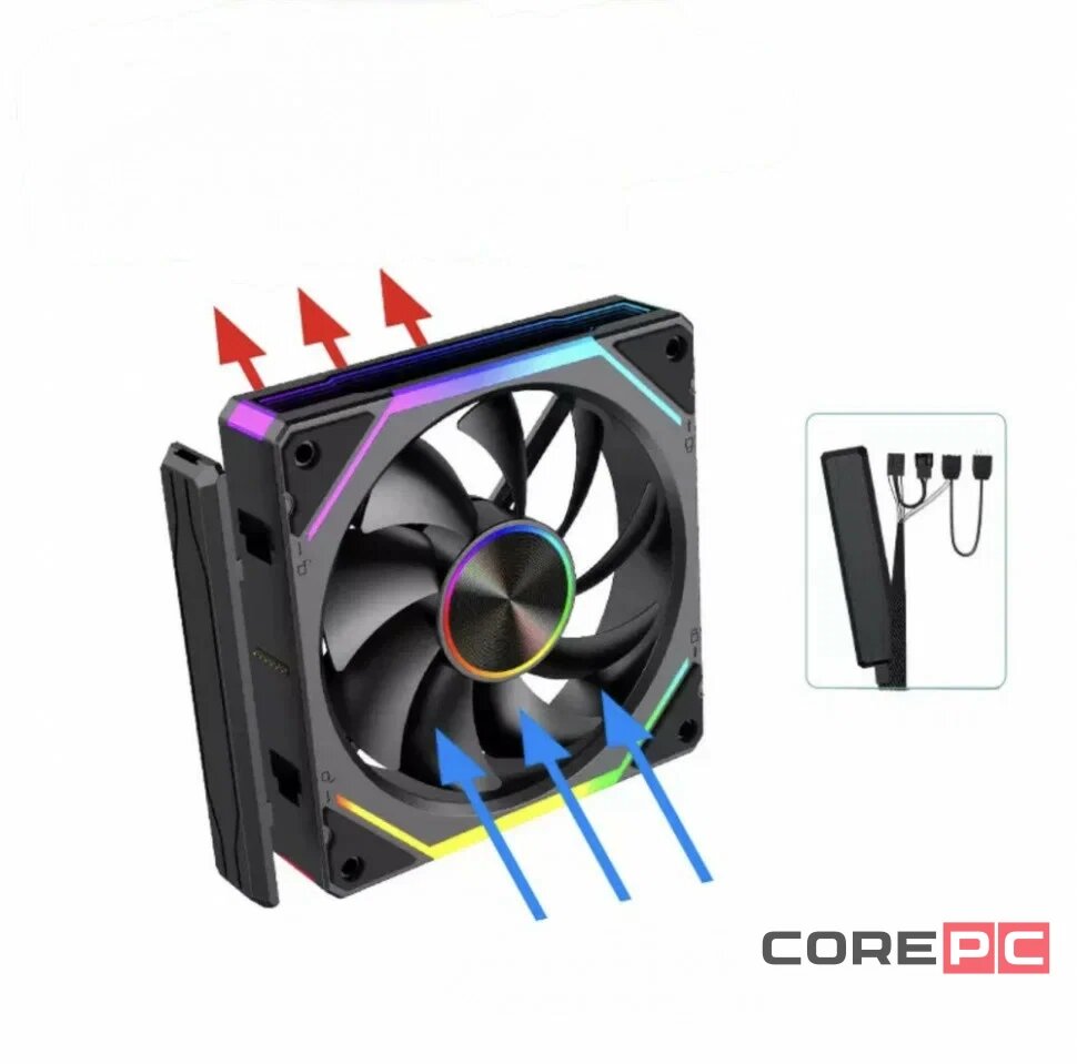 Вентилятор для корпуса UNI FAN SL ARGB Black V2, гидродинамический, 1800 об/мин, 4-pin