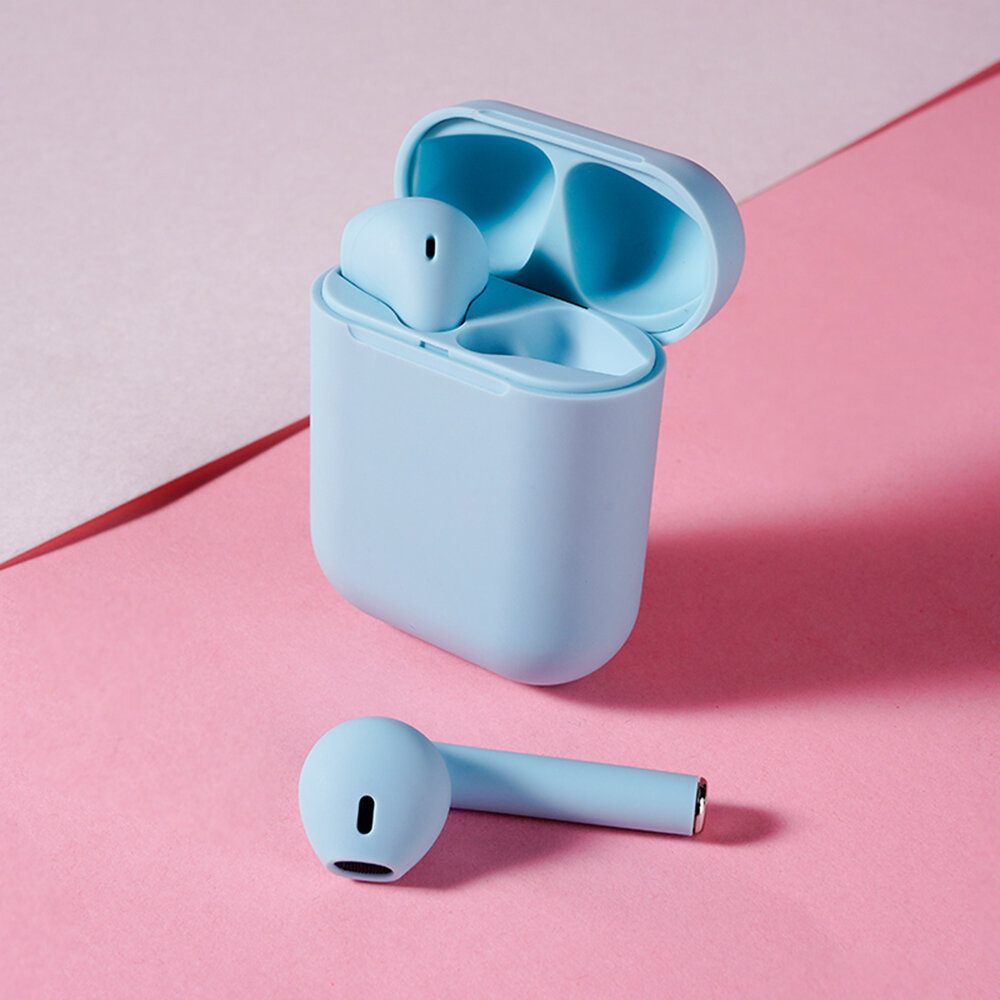 InPods 12 Наушники True Wireless Frosted Macaroon Беспроводные BT Наушники BT 5.0 Smart TWS Наушники Портативные Спортивные TWS Беспроводные Наушники с Зарядным Кейсом 300mAh Сенсорное Управление шумоподавлением Совместимы с Устройствами Android / iOS