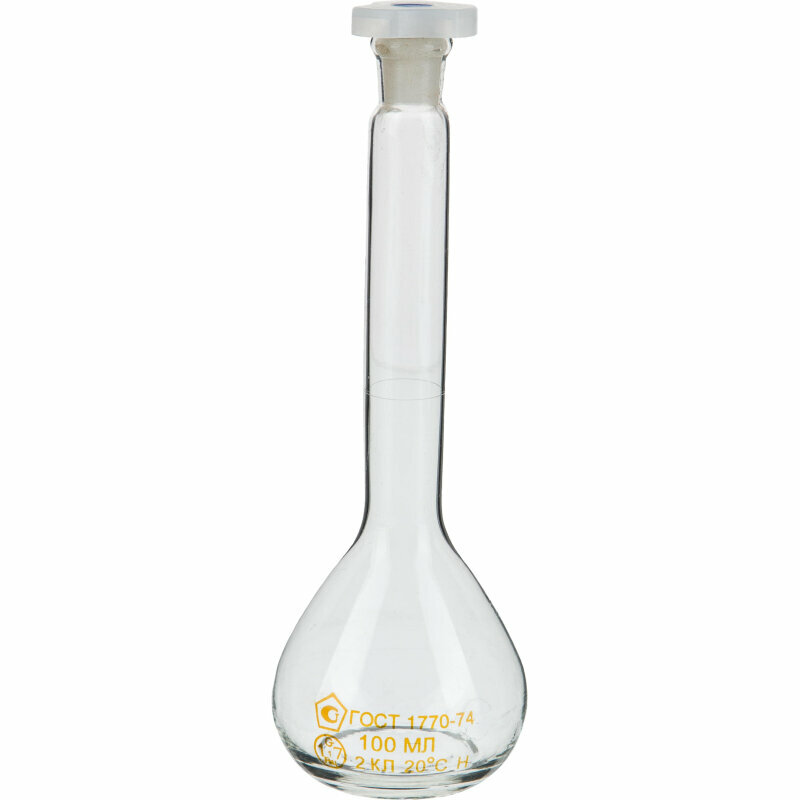 Колба мерная с пласт. пробкой 2-100 ПП, ГОСТ 1770-74, 1779274