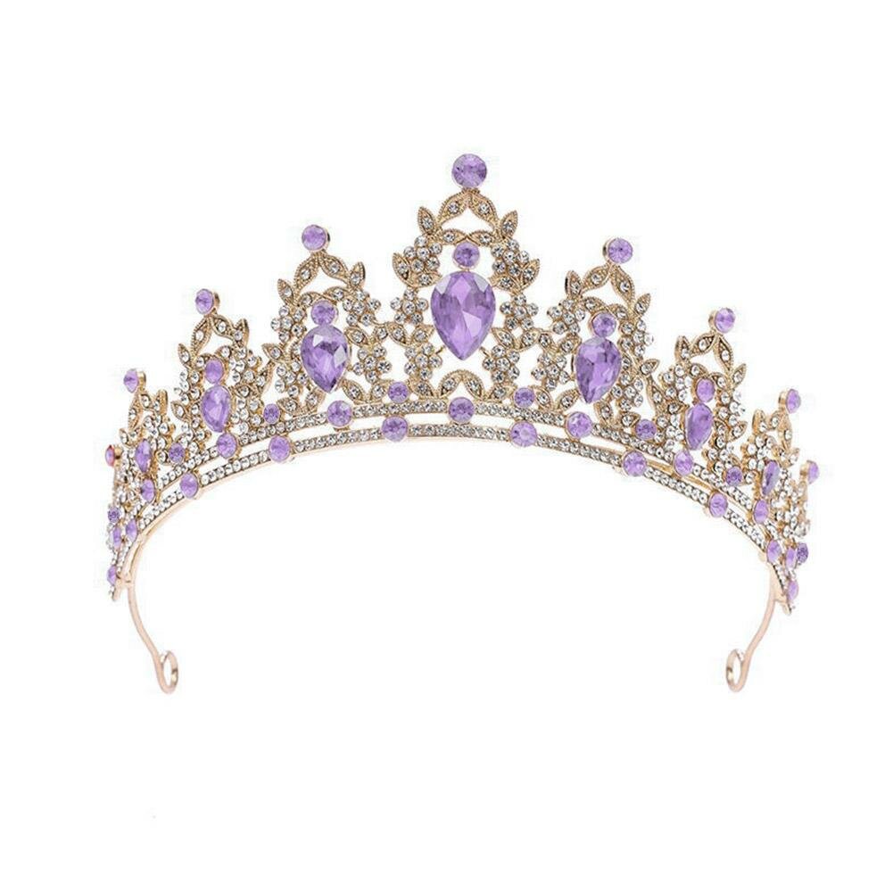 Диадема, корона на голову женская с камнями золотая, диадема на свадьбу, выпускной