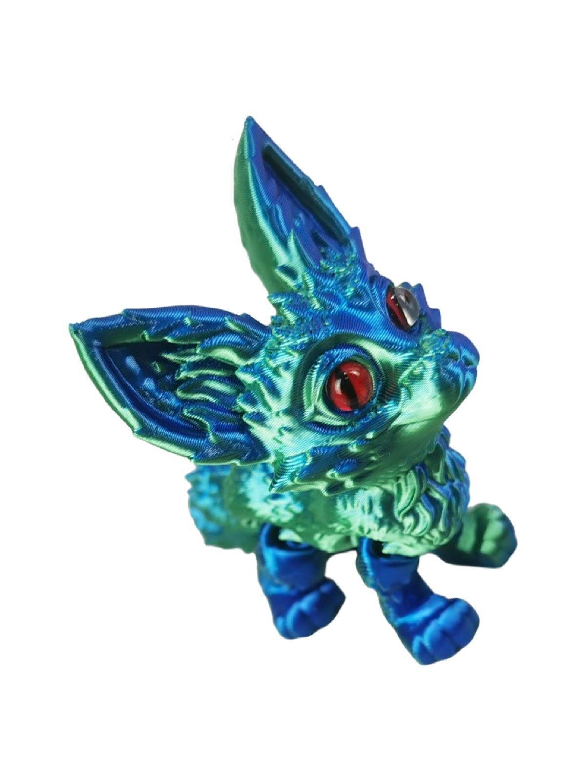 3D Печатные Лисы Реалистичные Безволосые Фигурки Лис Статуэтки Украшение Стола Милая Шарнирная Непоседливая Игрушка для Любителей Домашних Животных