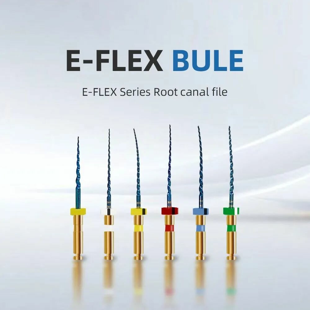 E-FLEX BULE 6 шт/коробка роторный напильник корневого канала, никель-титановый напильник корневого канала, стоматологические инструменты(21mm 2008)