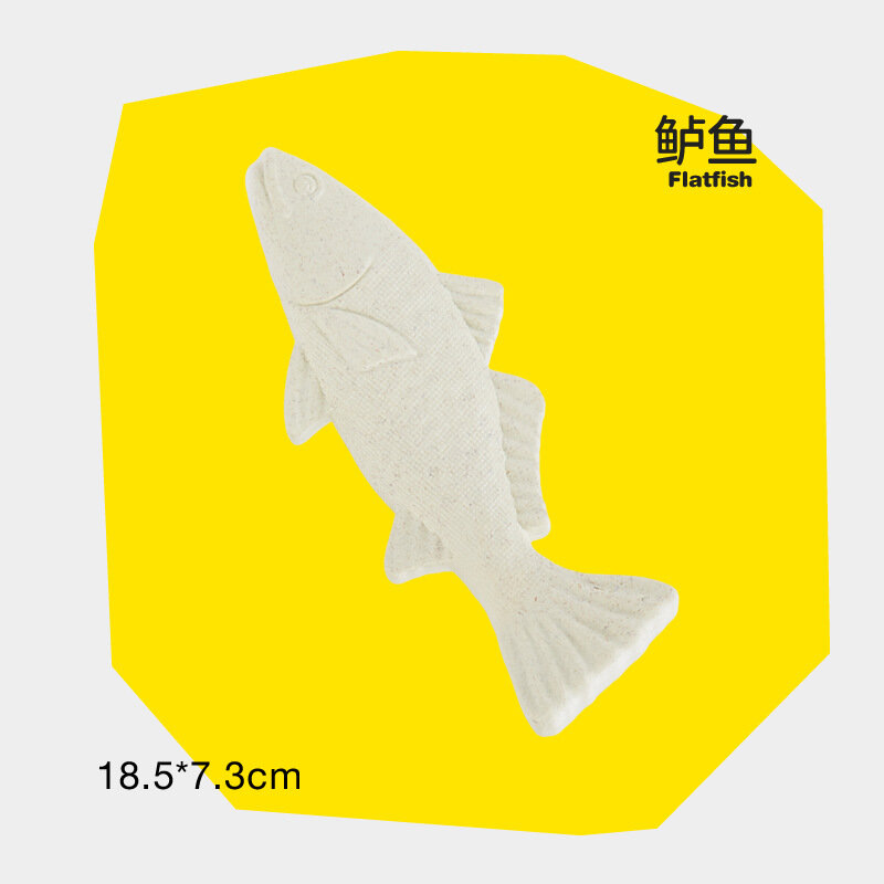 Прочная дерево-пластиковая игрушка для чистки зубов щенков - Долговечная мятная палочка, форма камбалы, идеально